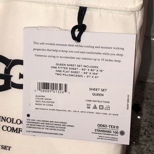 UGG | Bedding | Nwt Ugg Cooling Technology Alahna Snow Queen Sheet Set ...